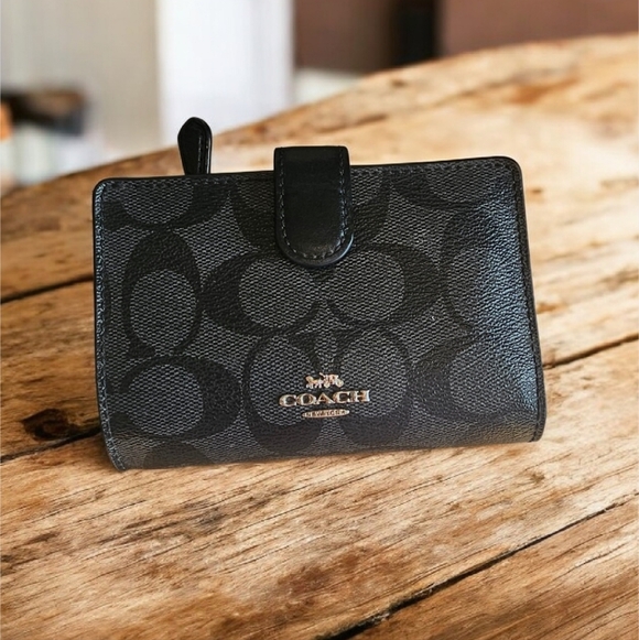 Coach | Accessories | Coach Signature Black Wallet Authentic | Poshmark
